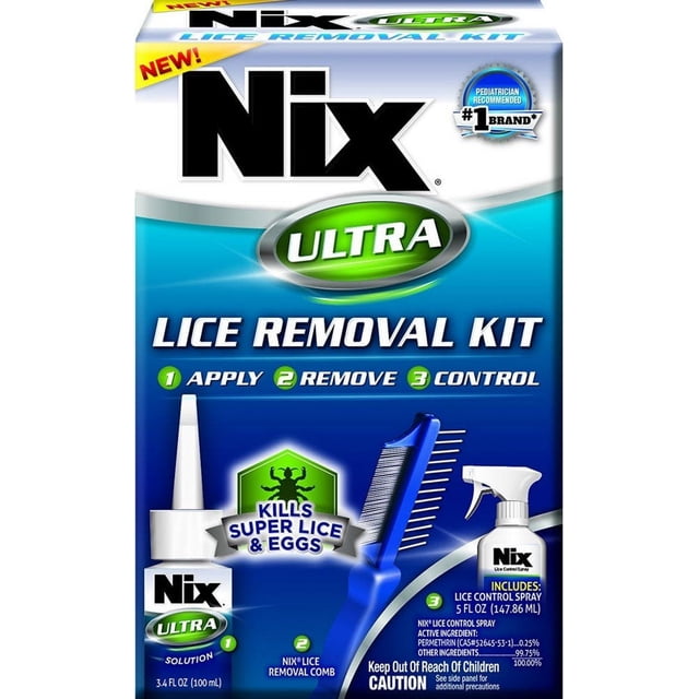Nix Ultra Lice Removal Kit Solution Kills Head Lice & Eggs, 5 oz , 3 ...