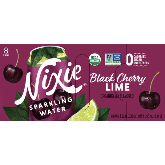 Nixie Sparkling Water, Black Cherry Lime, Organic-24 x 12 oz - Walmart.com