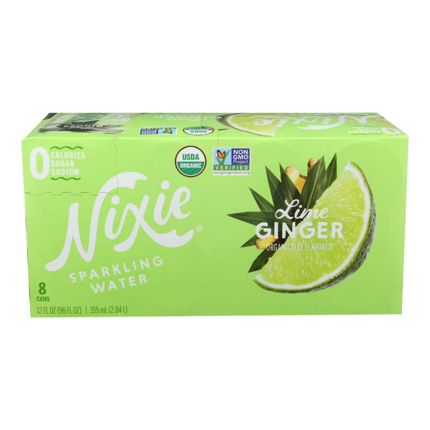 Nixie Sparkling Water Organic Lime Ginger COC1Sparkling Water 8 Pack ...