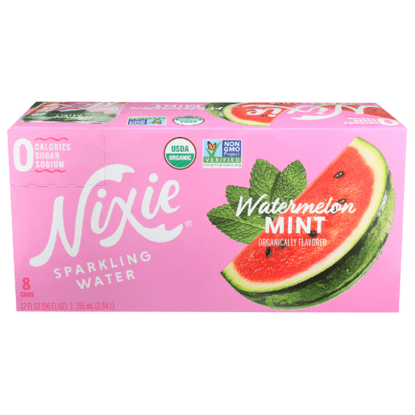 Nixie Sparkling Water Organic Watermelon Mint Sparkling Water 8 Pack 12 ...