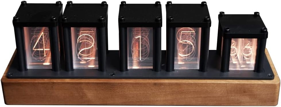 Nixie Tube Clock, Wood RGB Digital Clock, Reteo Modern Desktop Clock ...