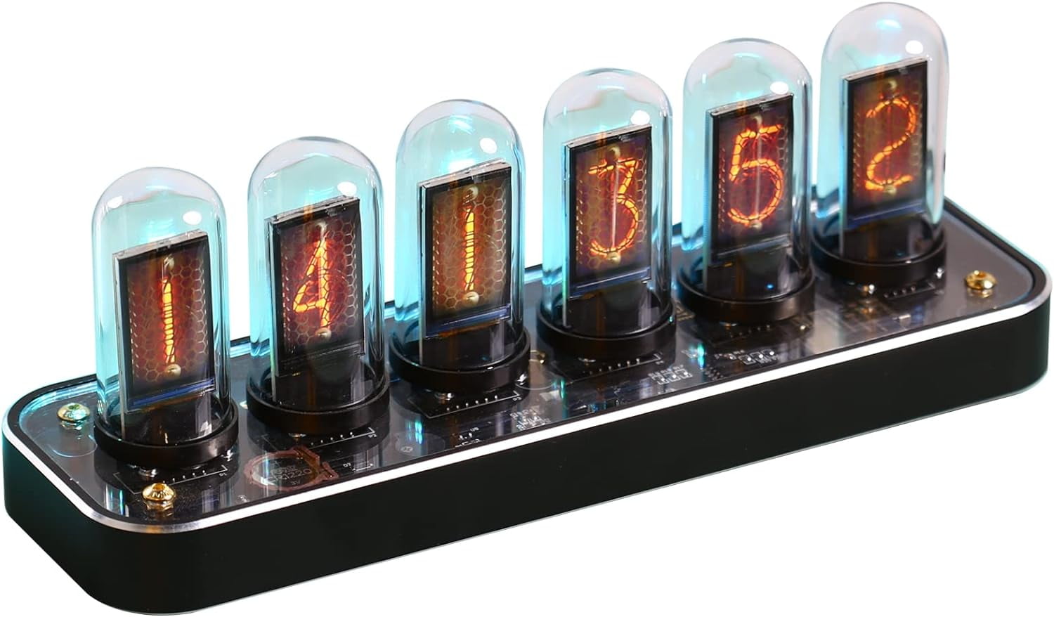 Nixie clock, imitation glow tube clock, IPS clock, aluminum alloy base, support uploading custom ...