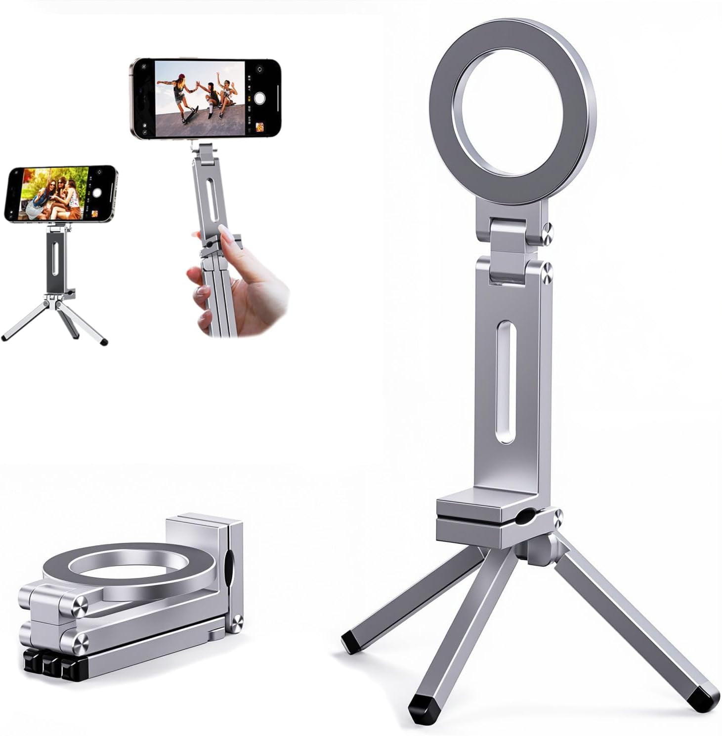 Nixive Magnetic Phone Holder Tripod, Magnetic Grip Mini Tripod Pro ...