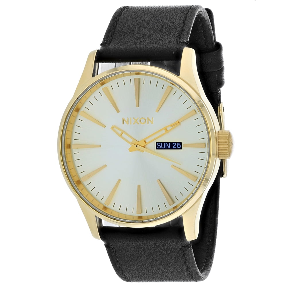 Nixon Men's Sentry Leather Gold Watch - A105-510 - Walmart.com