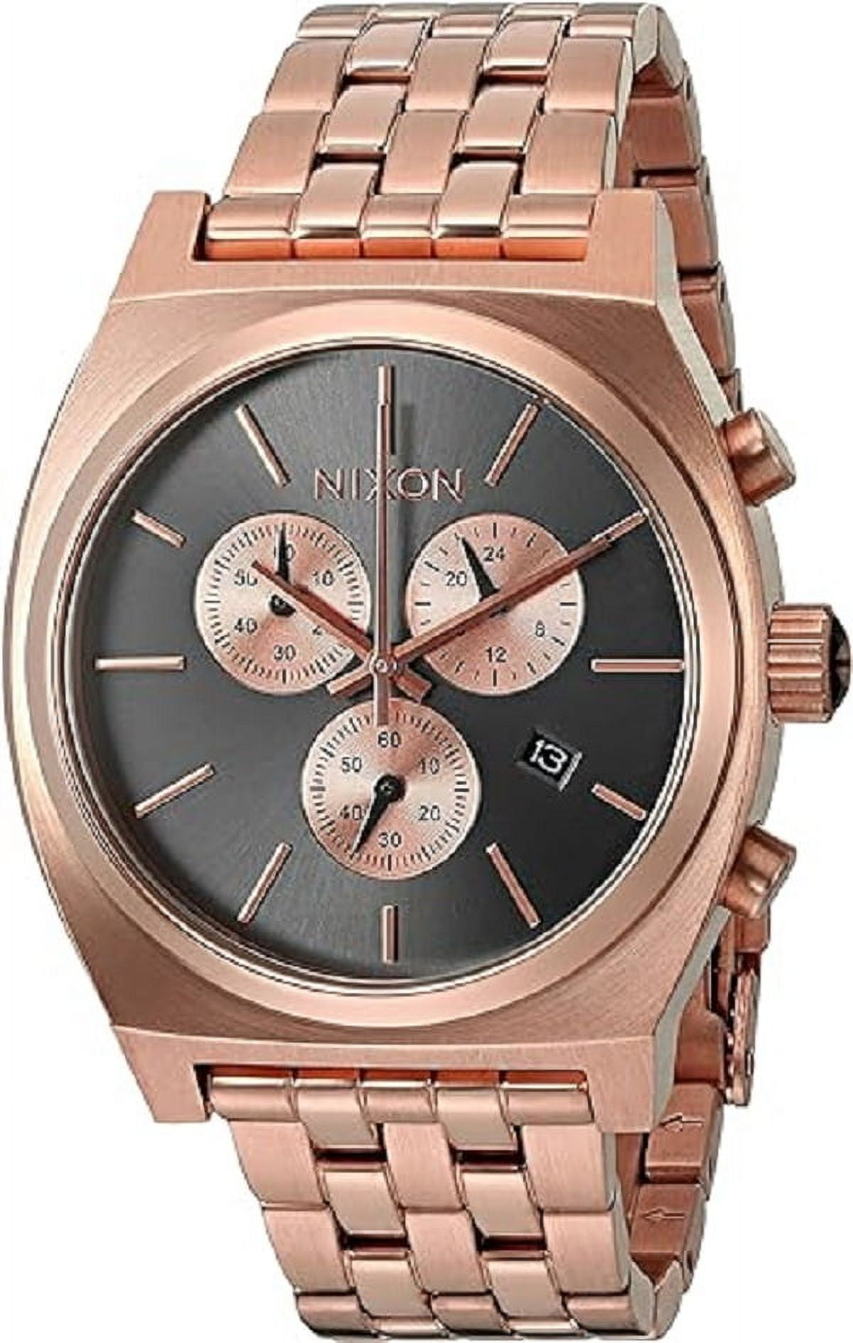Nixon Men's Time Teller Chrono A9722046, Quartz, Rose Gold Stainless ...
