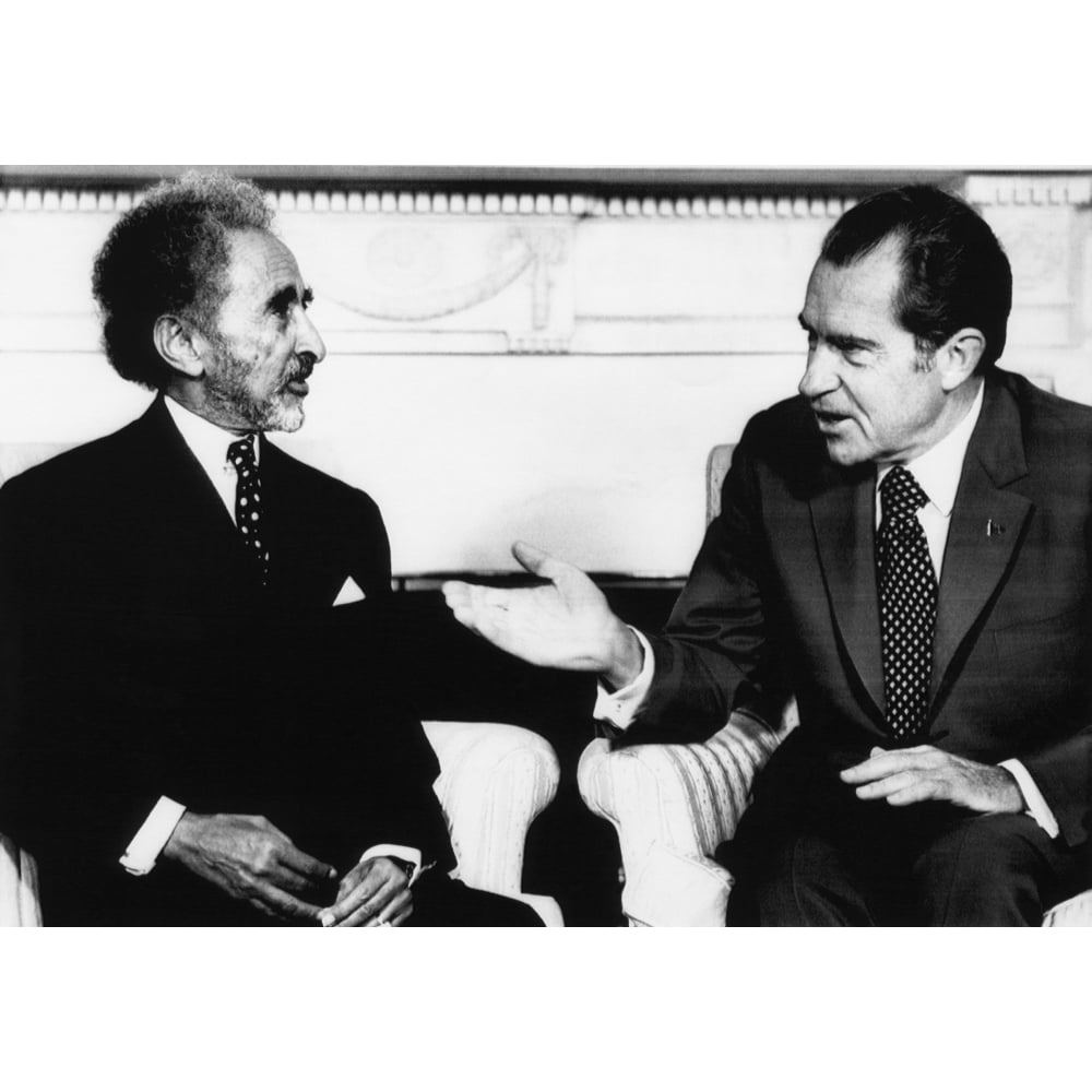 Nixon Presidency. Emperor Haile Selassie Of Ethiopia Talks With Us ...