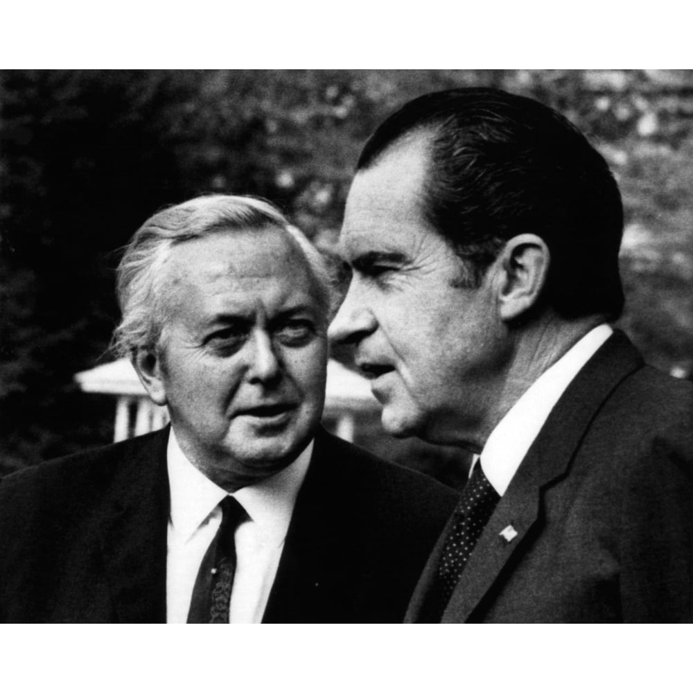 Nixon Presidency. Former British Prime Minister Harold Wilson And Us ...