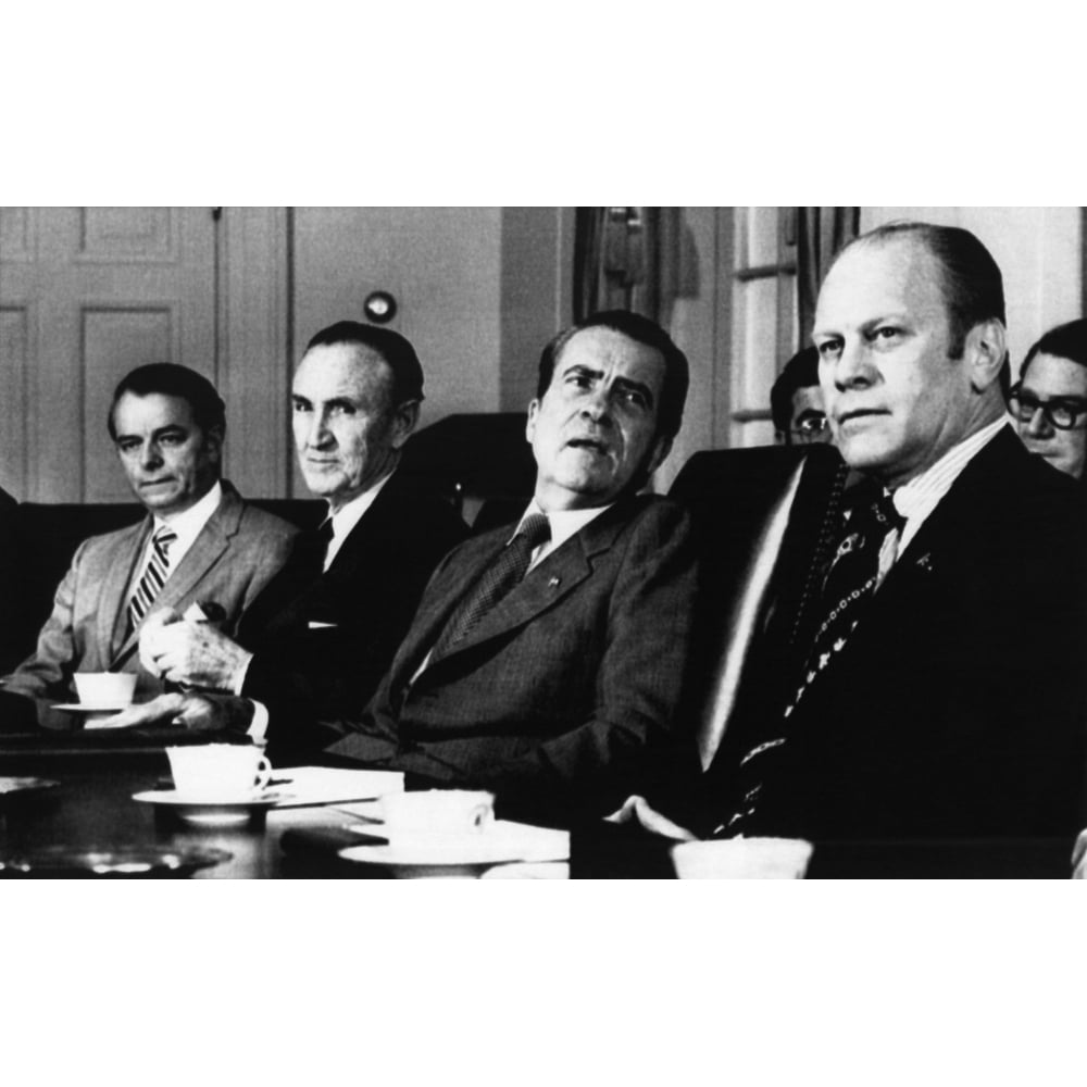 Nixon Presidency. From Left Us Senator Robert C. Byrd And Us Senator ...