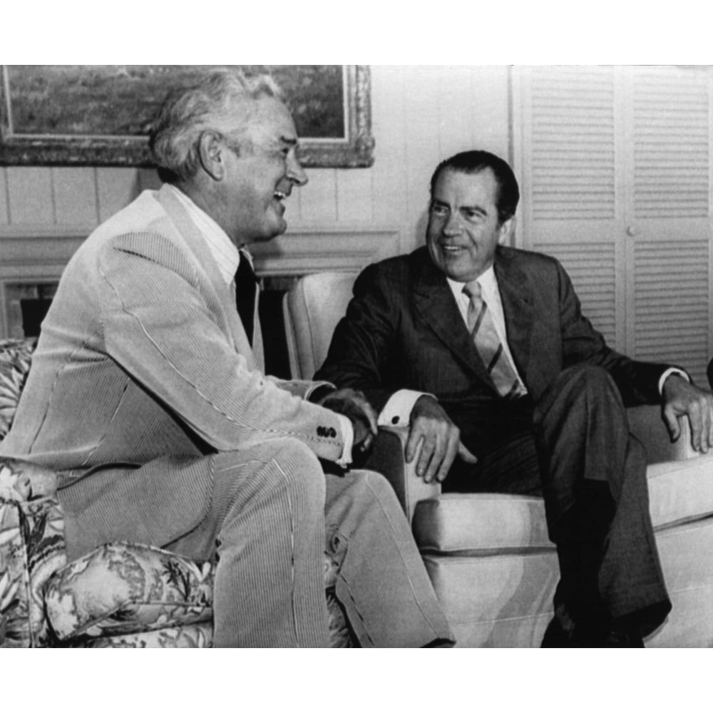Nixon Presidency. Us President Richard Nixon Chats With Retiring ...