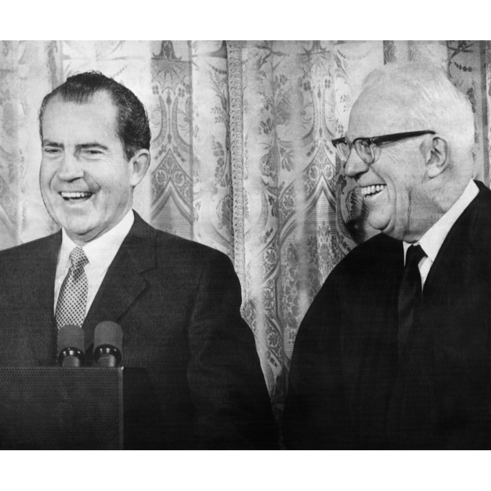 Nixon Presidency. Us President Richard Nixon With Chief Justice Of The ...