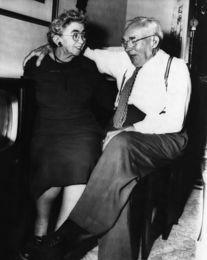 Nixon Vice Presidency. Hannah Nixon And Husband Frank Nixon Watch The ...