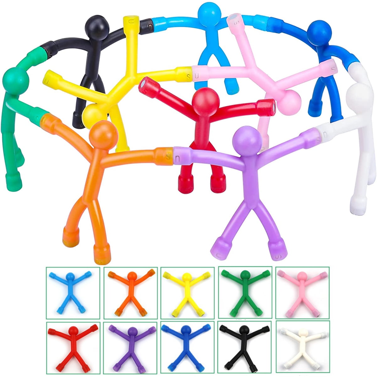 Niyofa 10Pcs Refrigerator Magnets Mini Man Flexible Fridge Magnetic ...
