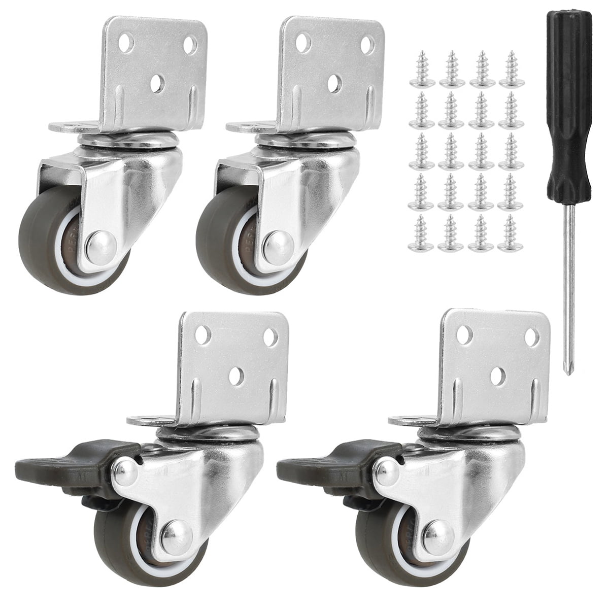 Niyofa 4 Pcs Furniture Castors Heavy Duty Casters Stable Swivel Plate ...