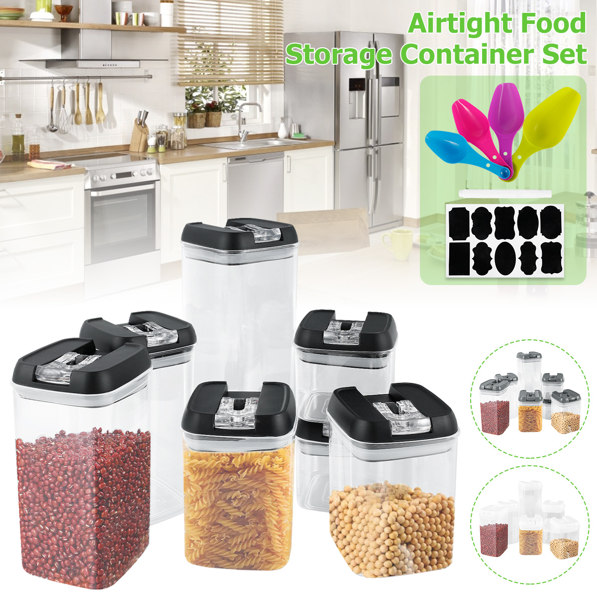 Niyofa 7X Airtight Food Storage Container BPA Free Clear Cereal ...