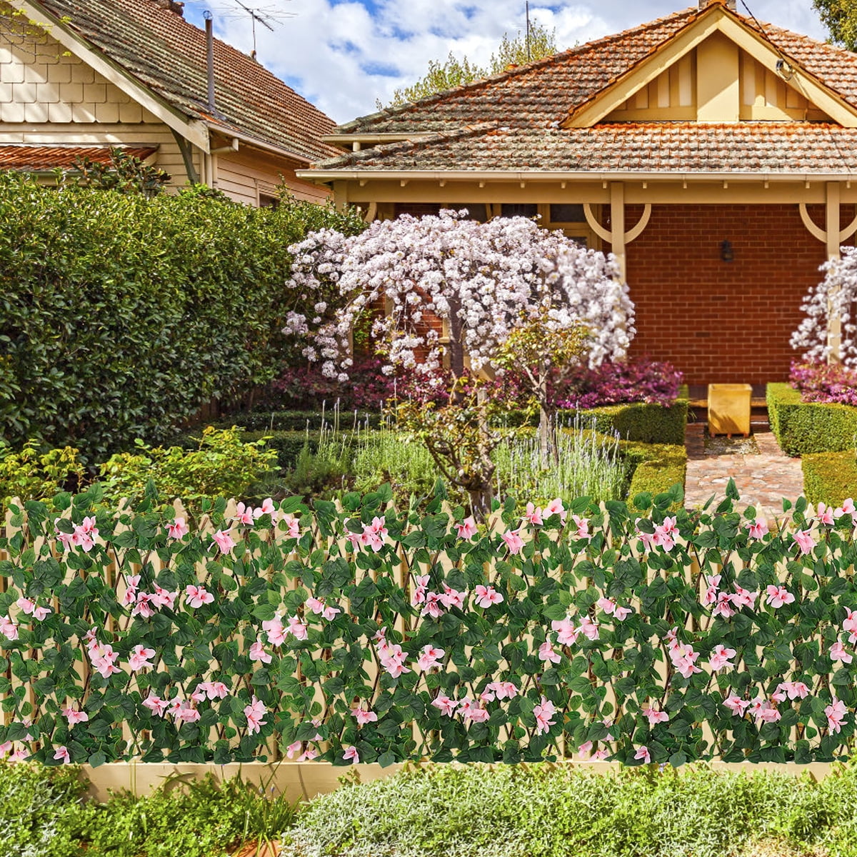 Niyofa Artificial Leaf Fence Expandable Faux Leaf Privacy Fence ...