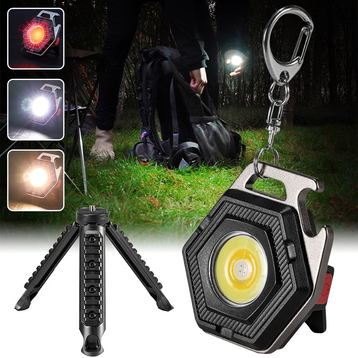 Niyofa COB Small Flashlight COB Keychain Flashlight Rechargeable LED ...
