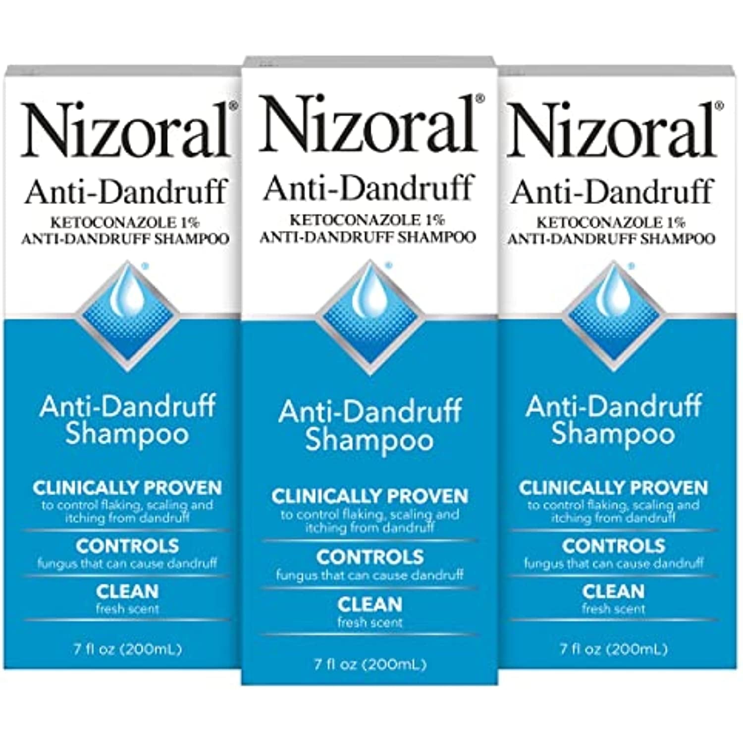 Nizoral Anti-Dandruff Shampoo with 1% Ketoconazole, Fresh Scent, 21 Fl ...