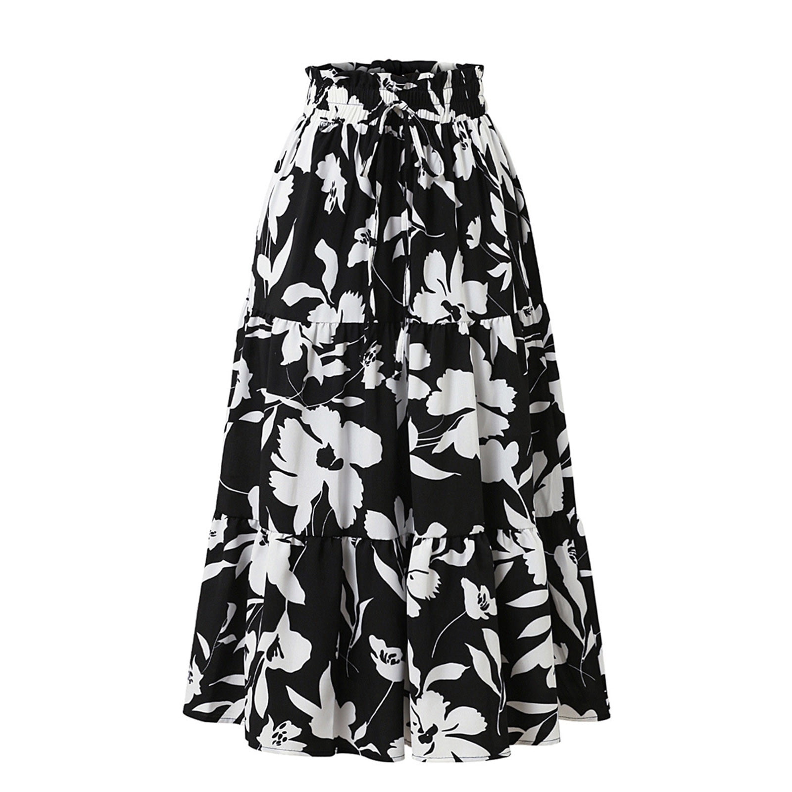 Njagoc3 Printed Midi Skirts with Floral & Leaf Patterns, Assorted ...