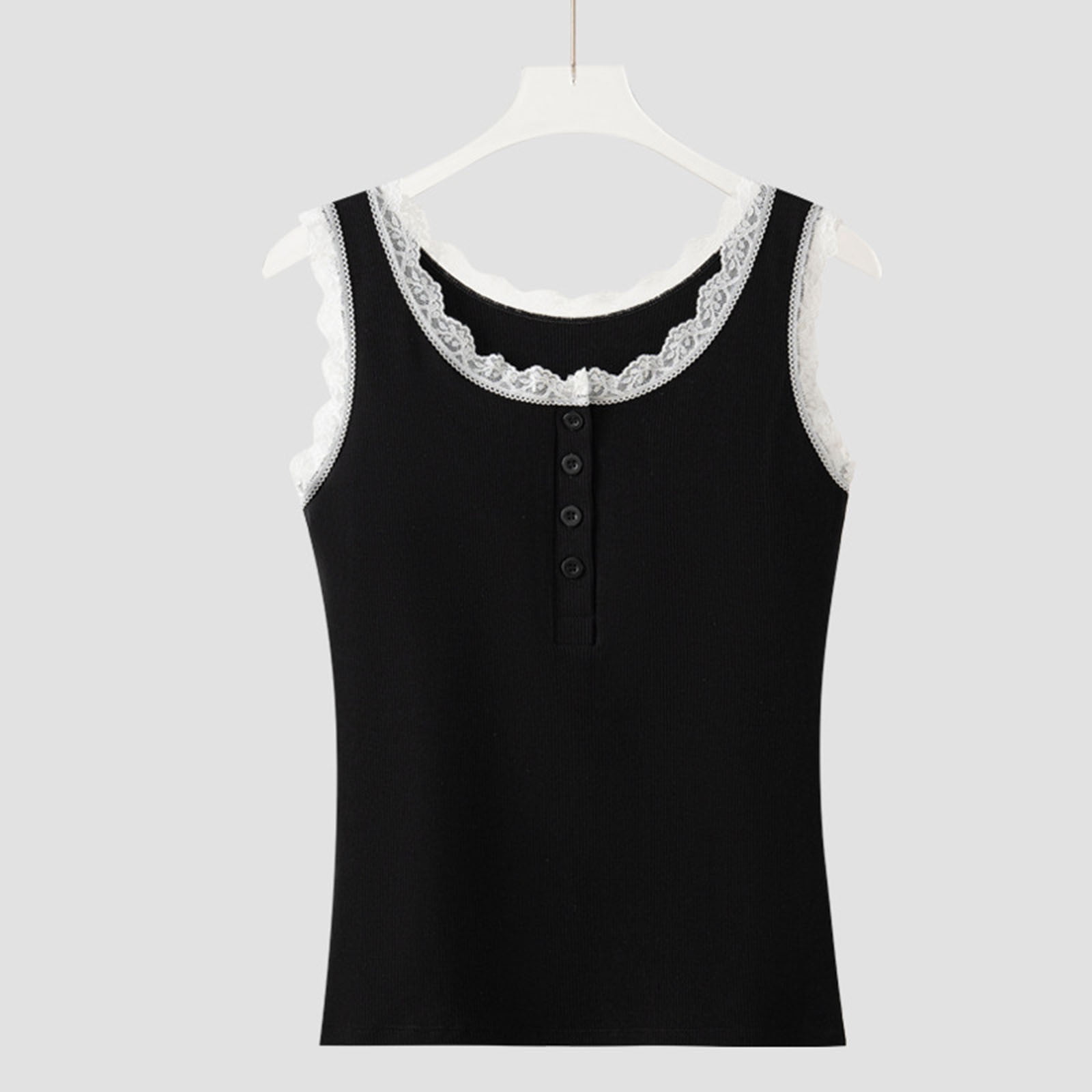 Njagoc3 Women Plus Size Solid Color Ribbed Henley Button Front ...