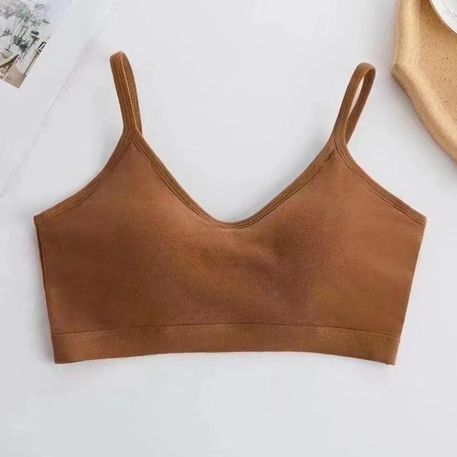 Njagoc3 Women's Cotton Built-in Bra Cami Top Seamless Comfort Wireless ...
