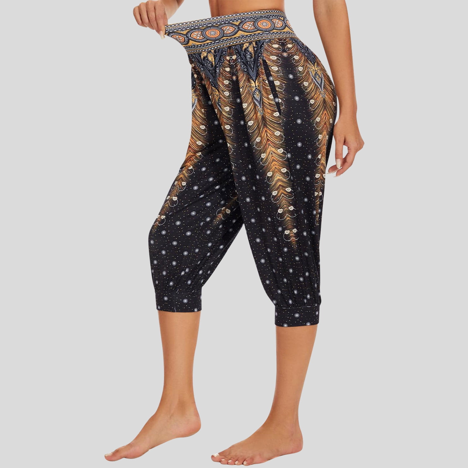 Njagoc3 Womens Elastic Waist Wide-Leg Pants - Versatile Lightweight ...
