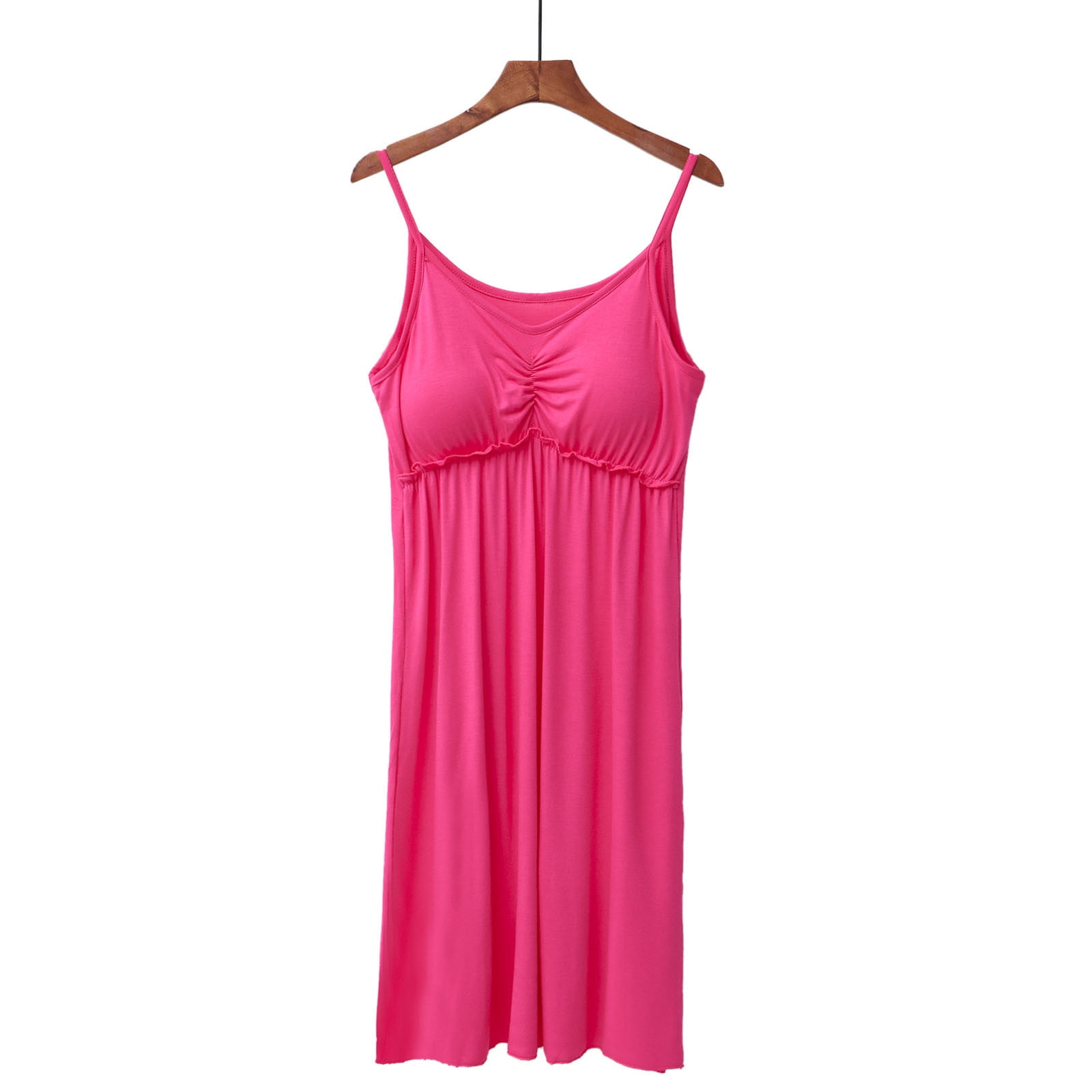 Njagoc3 Womens Solid Color Long Nightgown Layering Camisole Plus Size ...
