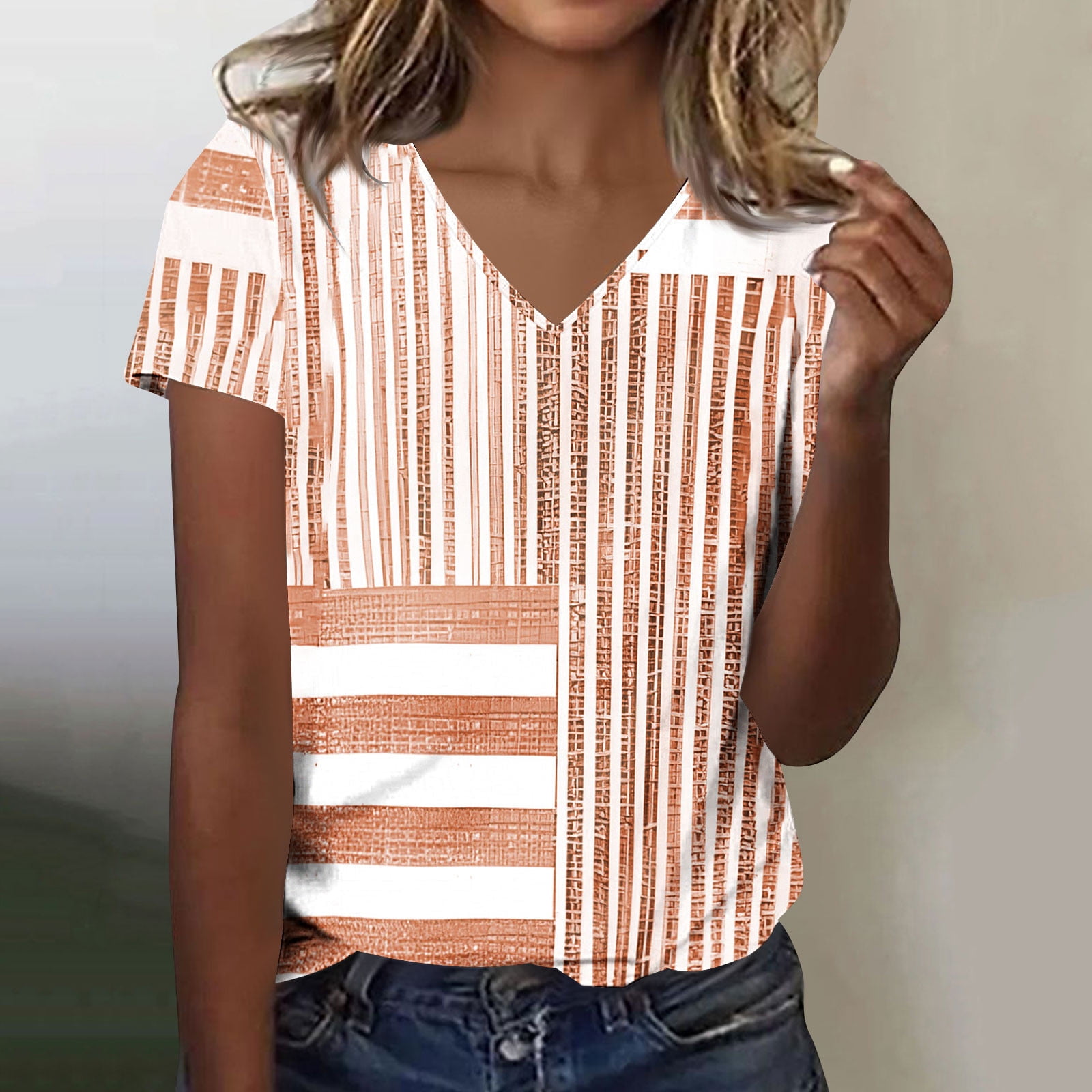 Njagoc3 Womens Vertical Stripe Blouse - Navy/White Pinstripe Design for ...