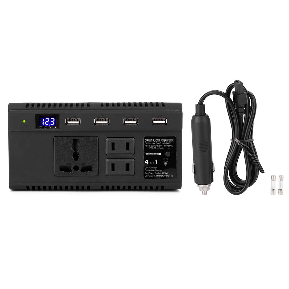 Njide 12V24V to 220V Inverter Smart Socket Converter DC 150W for Big ...