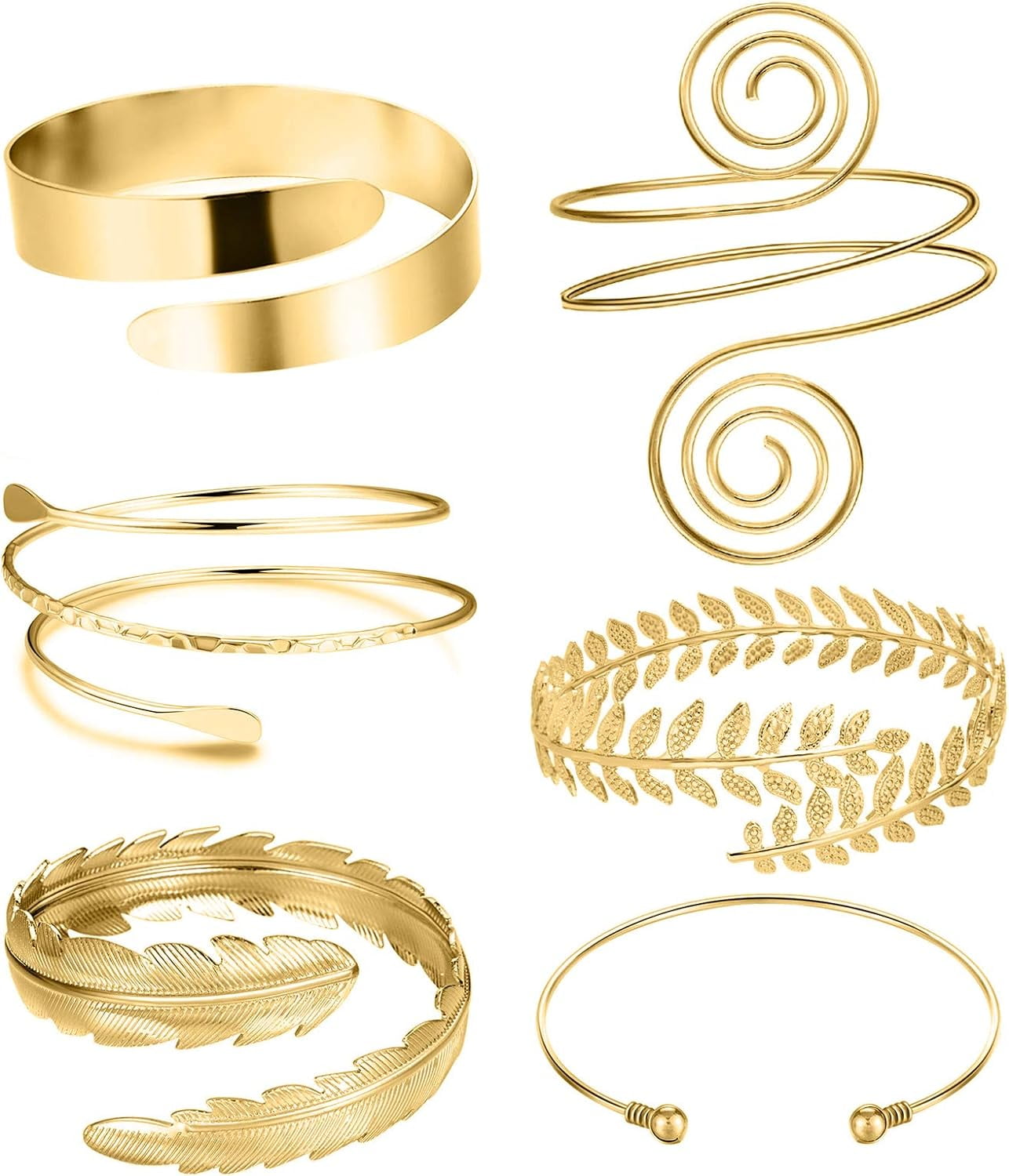 Njide 6 pieces of arm cuffs, upper arm with cuff bracelets, ladies ...