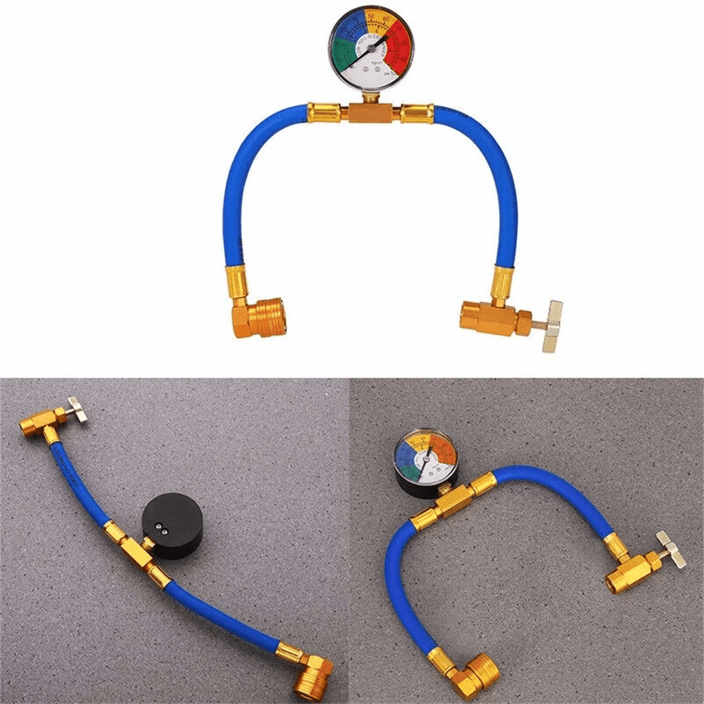 Njide R134A Ac Refrigerant Charge Hose Kit, 1/2’’ Self-Sealing Valve ...