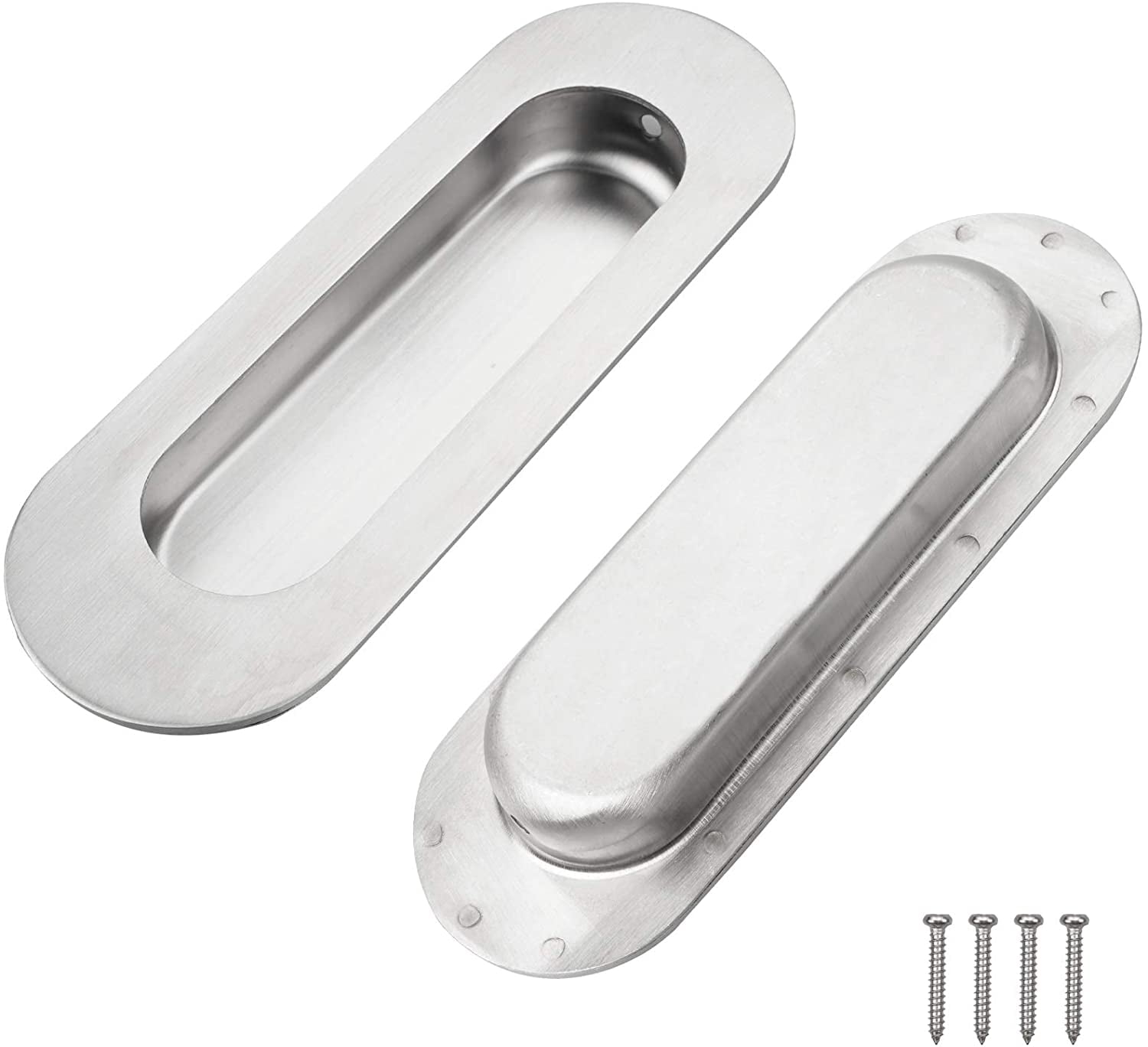 Stainless Steel Recessed Sliding Door Pull for Cabinets & Closet Doors ...