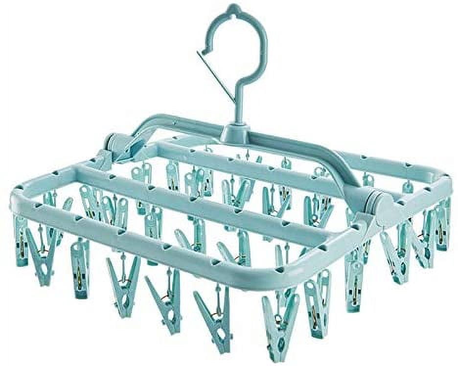 Njide Swivel Hook 32 Pegs Drying Rack Clothes Hanger Multifunctional ...