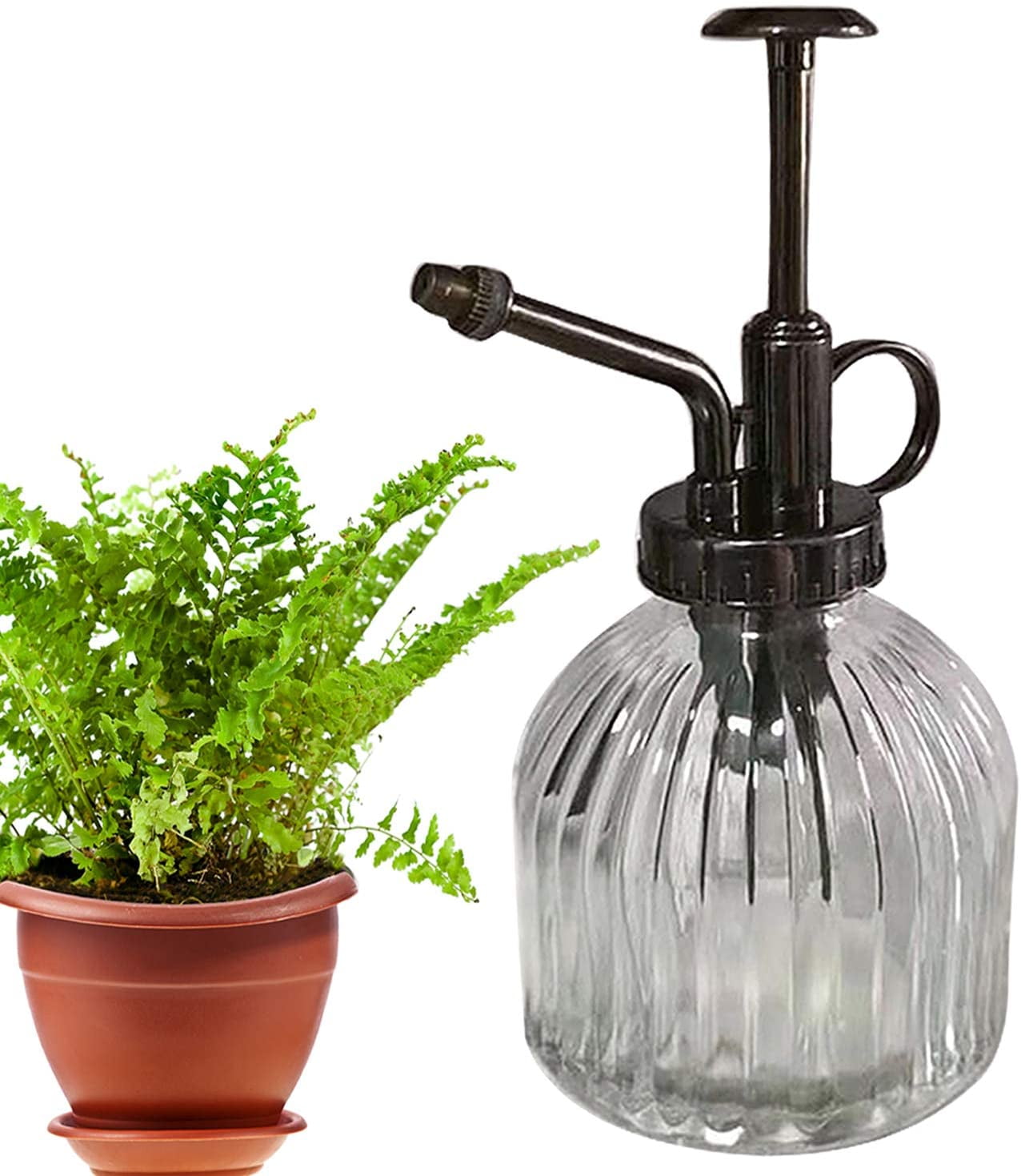 Njide Vintage Plant Watering Can Hand Pressed Glass Watering Can,PVC ...