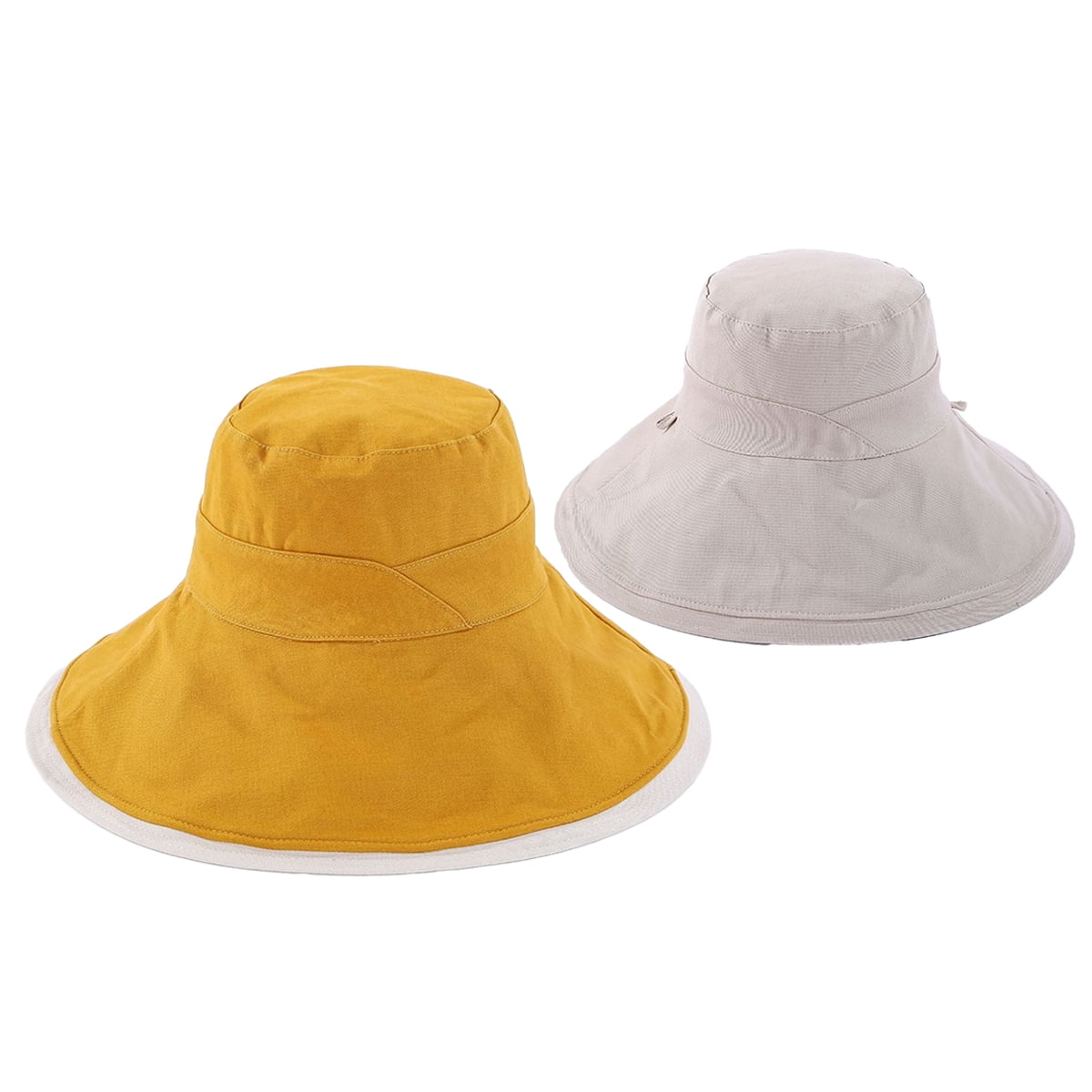 Njide Wide Brim Women Sun Hat Cotton Floppy Packable Reversible Wired ...