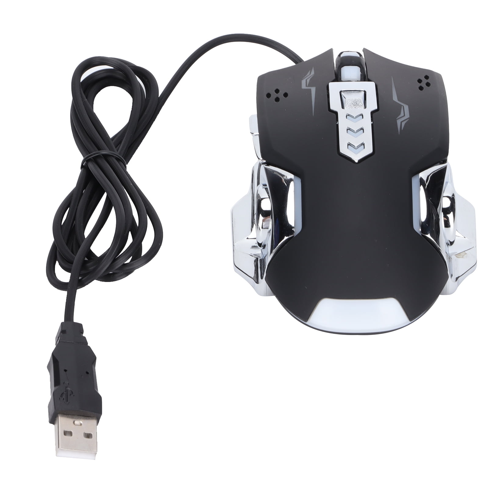 Njide Wired Mouse Black USB Port Gaming Lighting Adjustable Optical ...