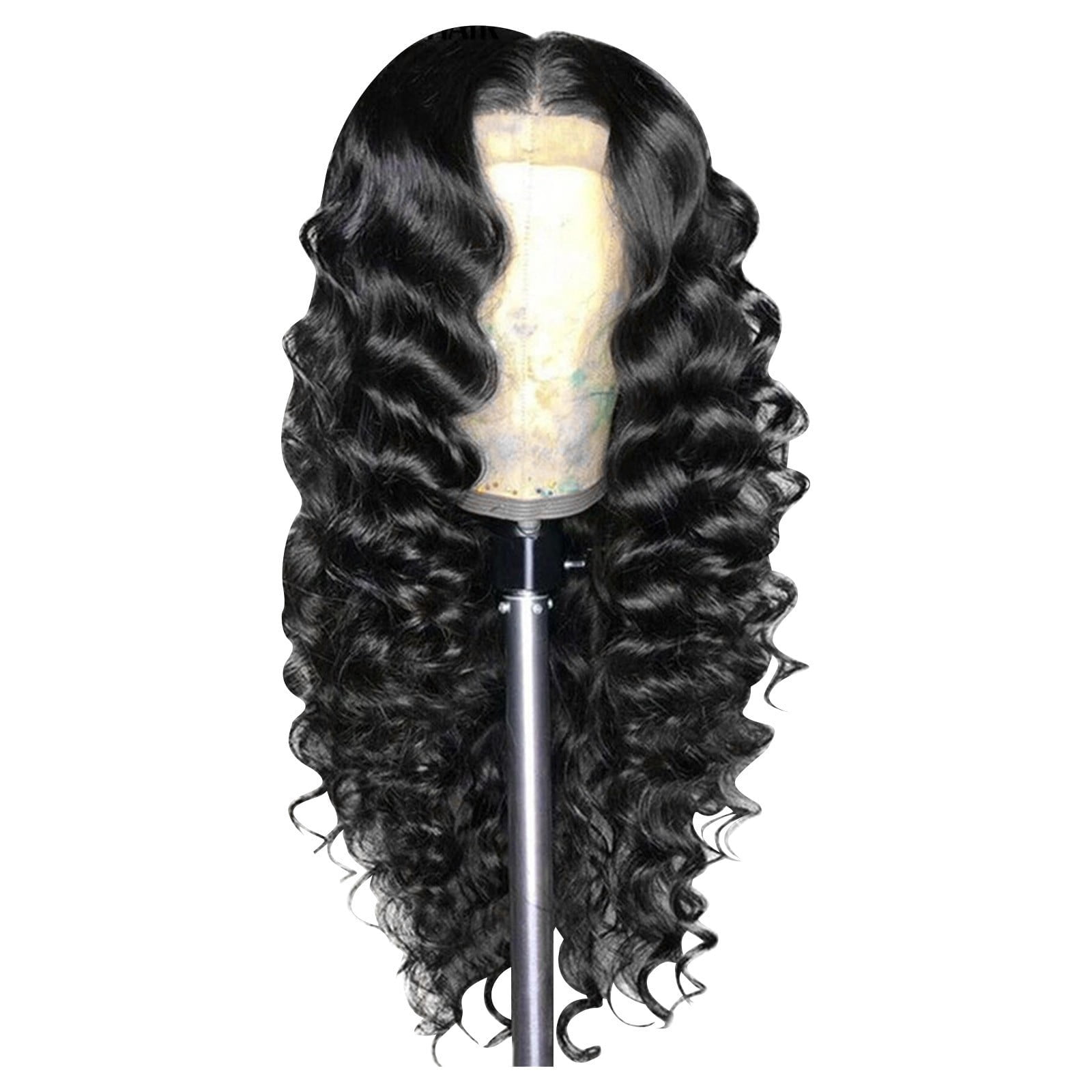 NjideWomen Black Short Wavy Curly Parting Fiber Wig, Hair Headband Wig ...