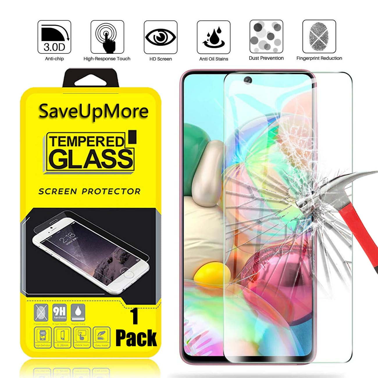 Njjex [1-Pack] for Samsung Galaxy A01 A20S A51 A71 4G Tempered Glass ...