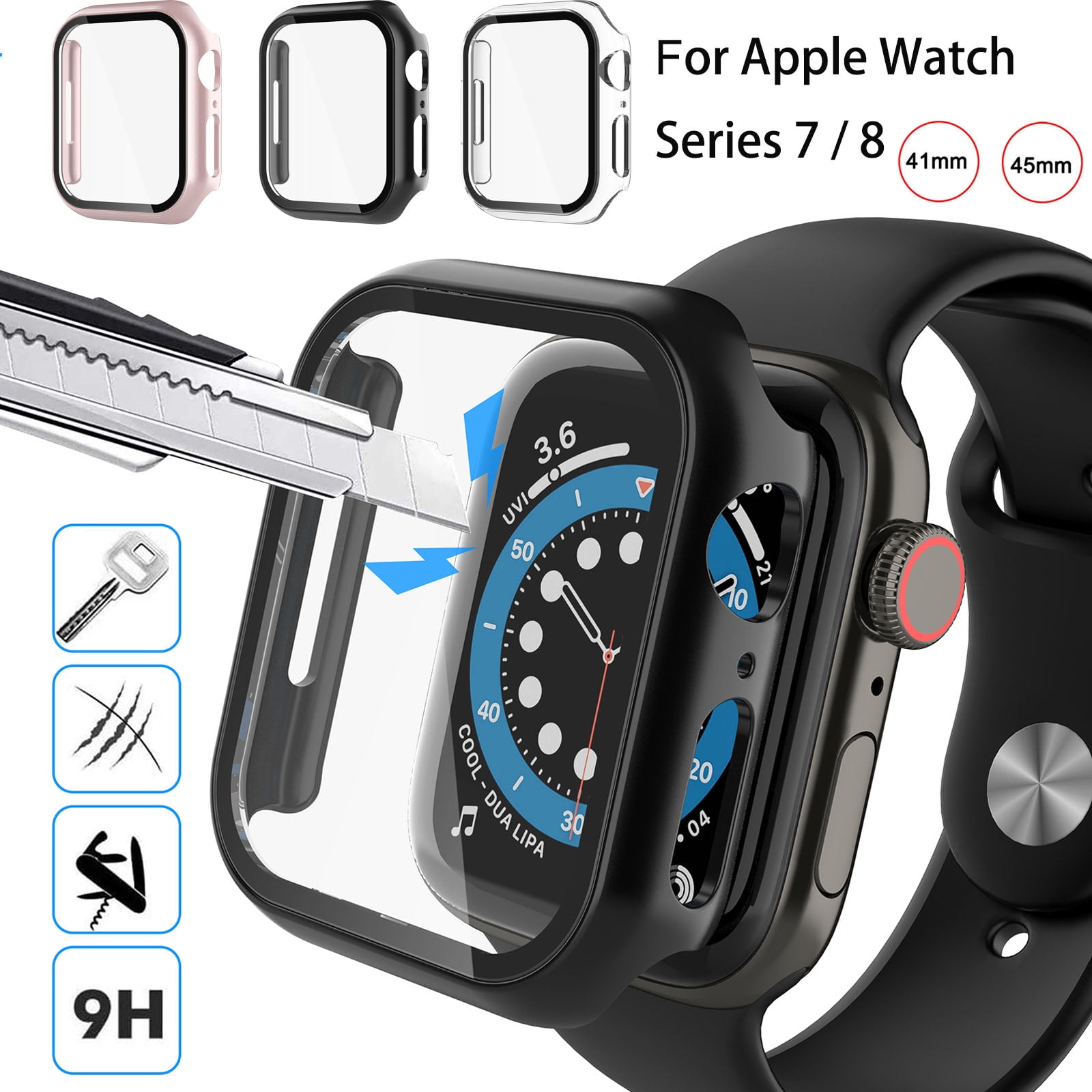 Njjex for Apple Watch Screen Protector Case Series 8 7 45mm; iWatch ...