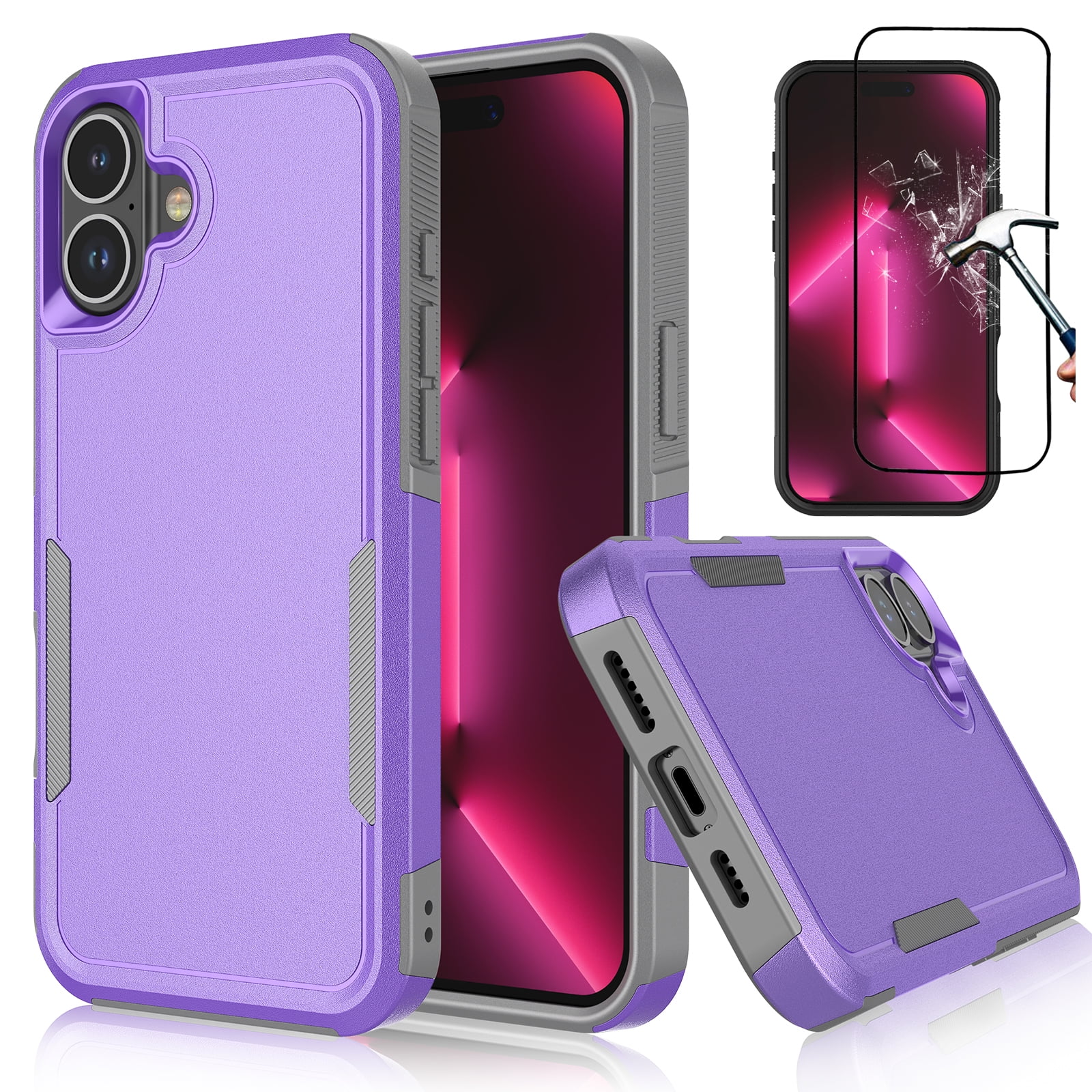 Njjex for Apple iPhone 16 2024 Phone Case,360°Full Body Shockproof ...