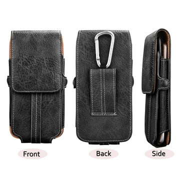 6.5-inch Vertical Black PU Leather Universal Cell Phone Holster Pouch ...