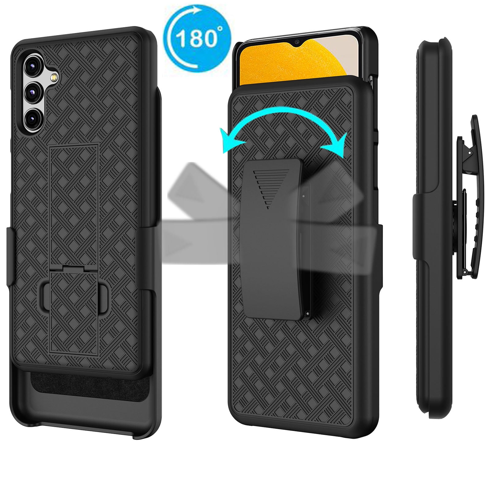 Njjex Combo Case & Holster for Samsung Galaxy A12 / A13 / A23 / A53 / A72 5G; Super Slim Shell ...