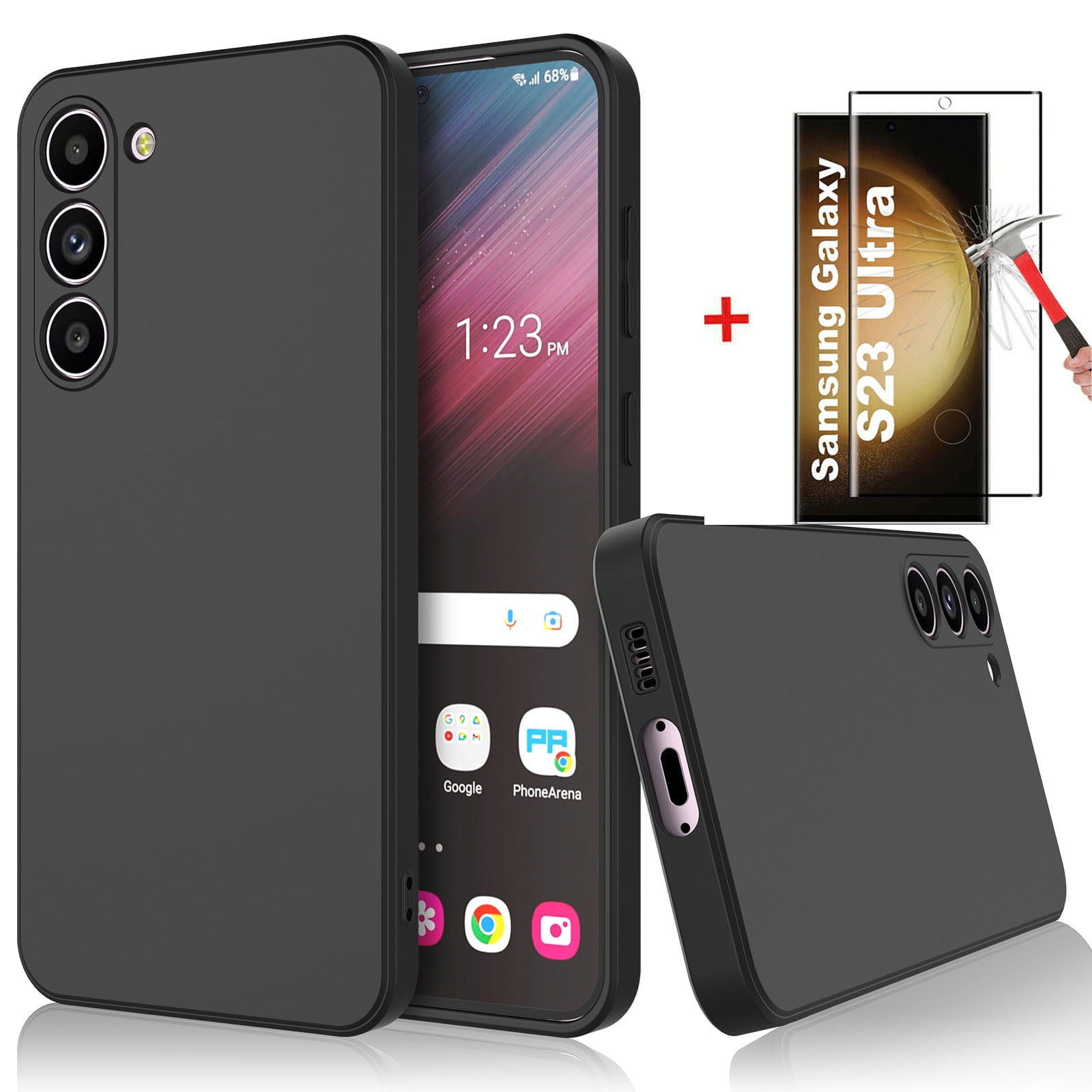 Njjex For Galaxy S24 Plus Case with Screen Protector,Liquid Silicone ...