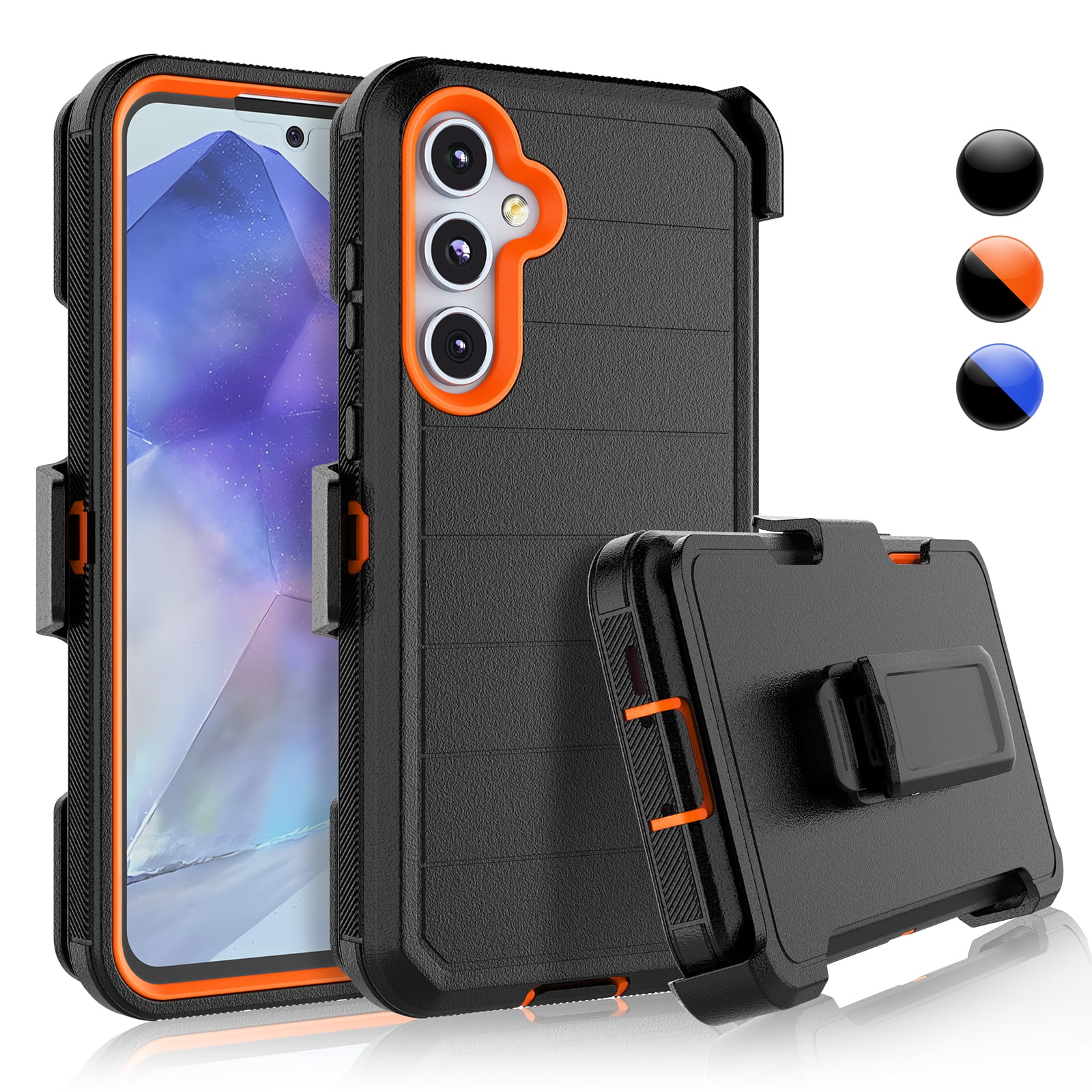 Njjex For Samsung Galaxy A35 6.6" 5G Case with Belt-Clip Holster ,Heavy ...