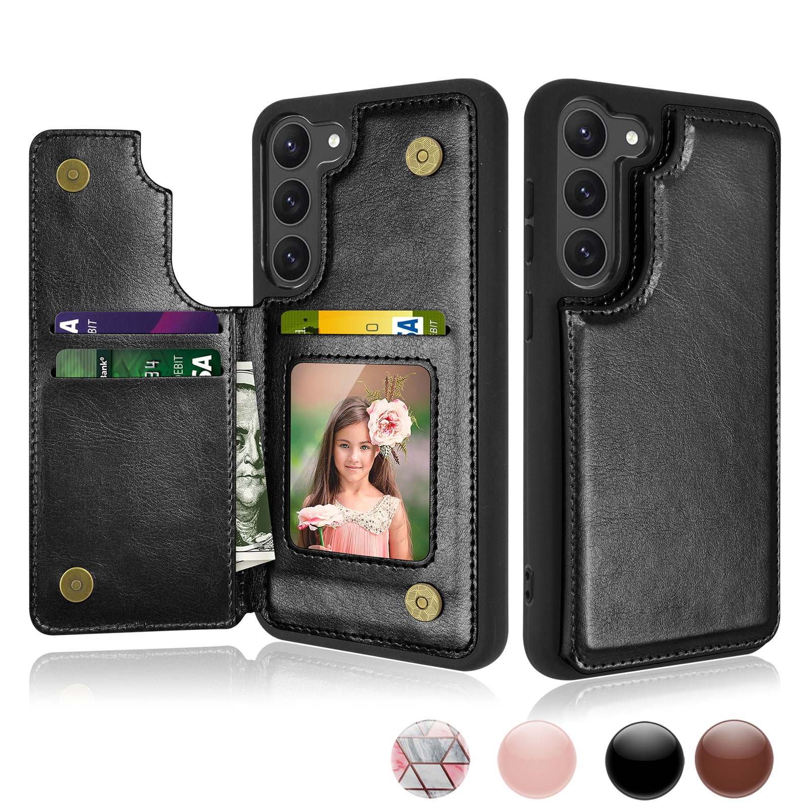 Njjex For Samsung Galaxy S24,S24 Plus,S24 Ultra Wallet Case, Galaxy S24 PU Leather Case,Luxury ...