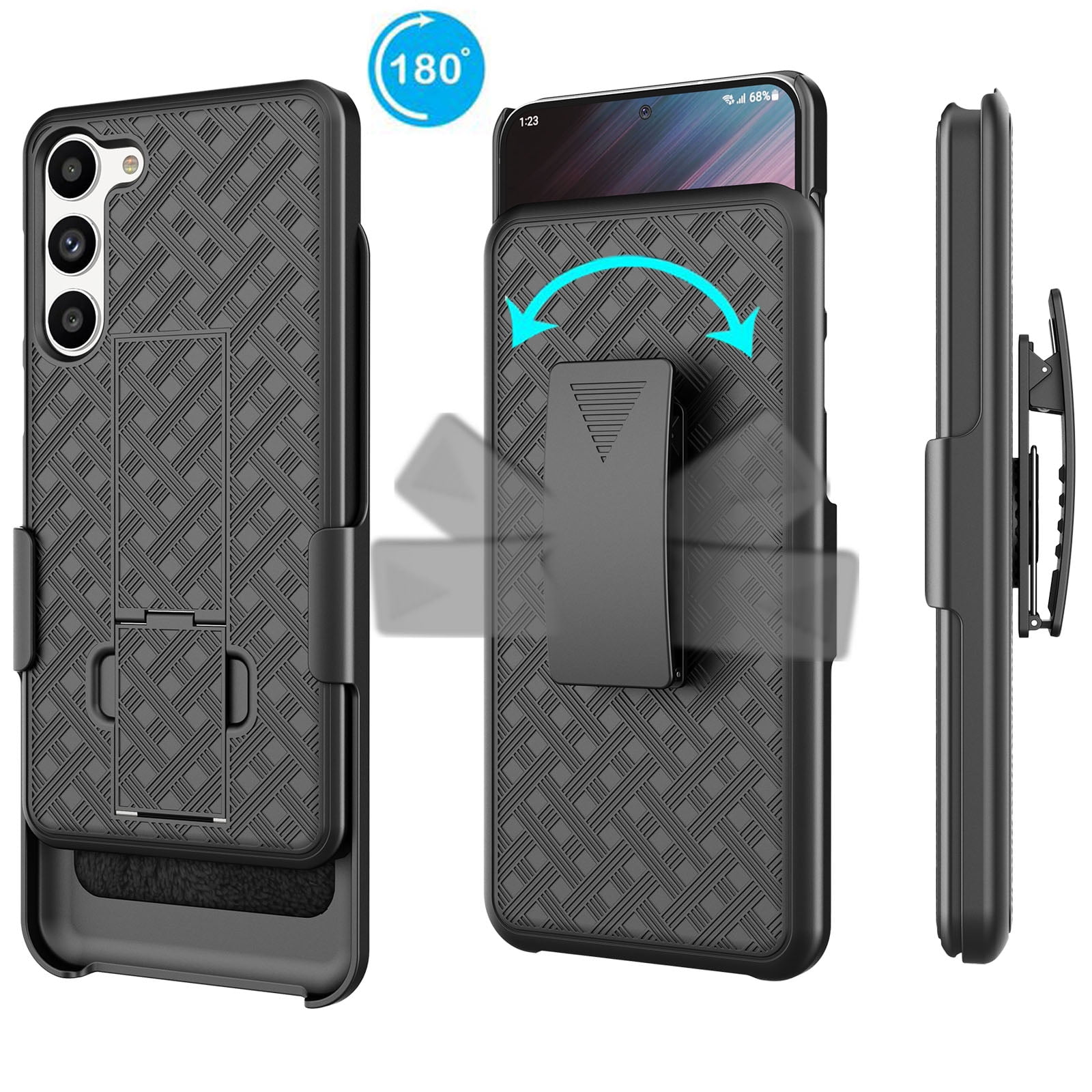Njjex Holster Case with Belt Clip for Samsung Galaxy S23,Slim Heavy Duty Shell Holster Combo ...