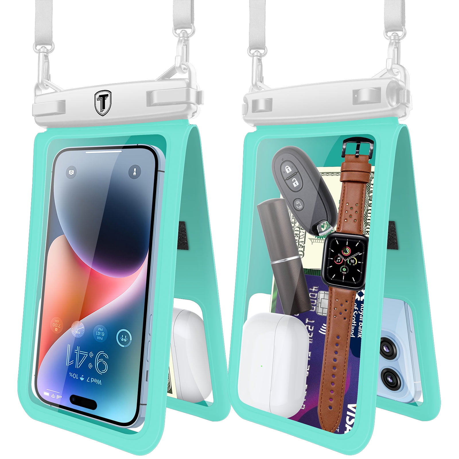 Njjex Large Waterproof Phone Lanyard Case - 1 Pack, Double Space ...