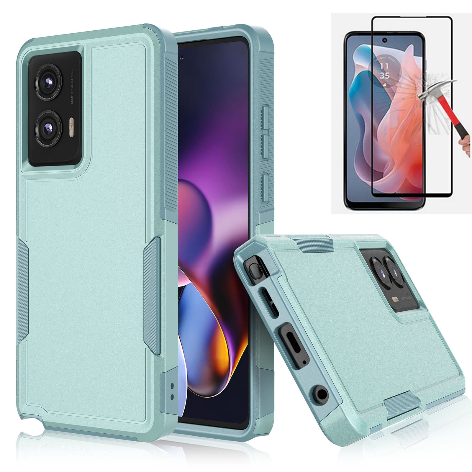 Njjex for Motorola Moto G Play 5G 2024 Case with Tempered Glass Screen ...