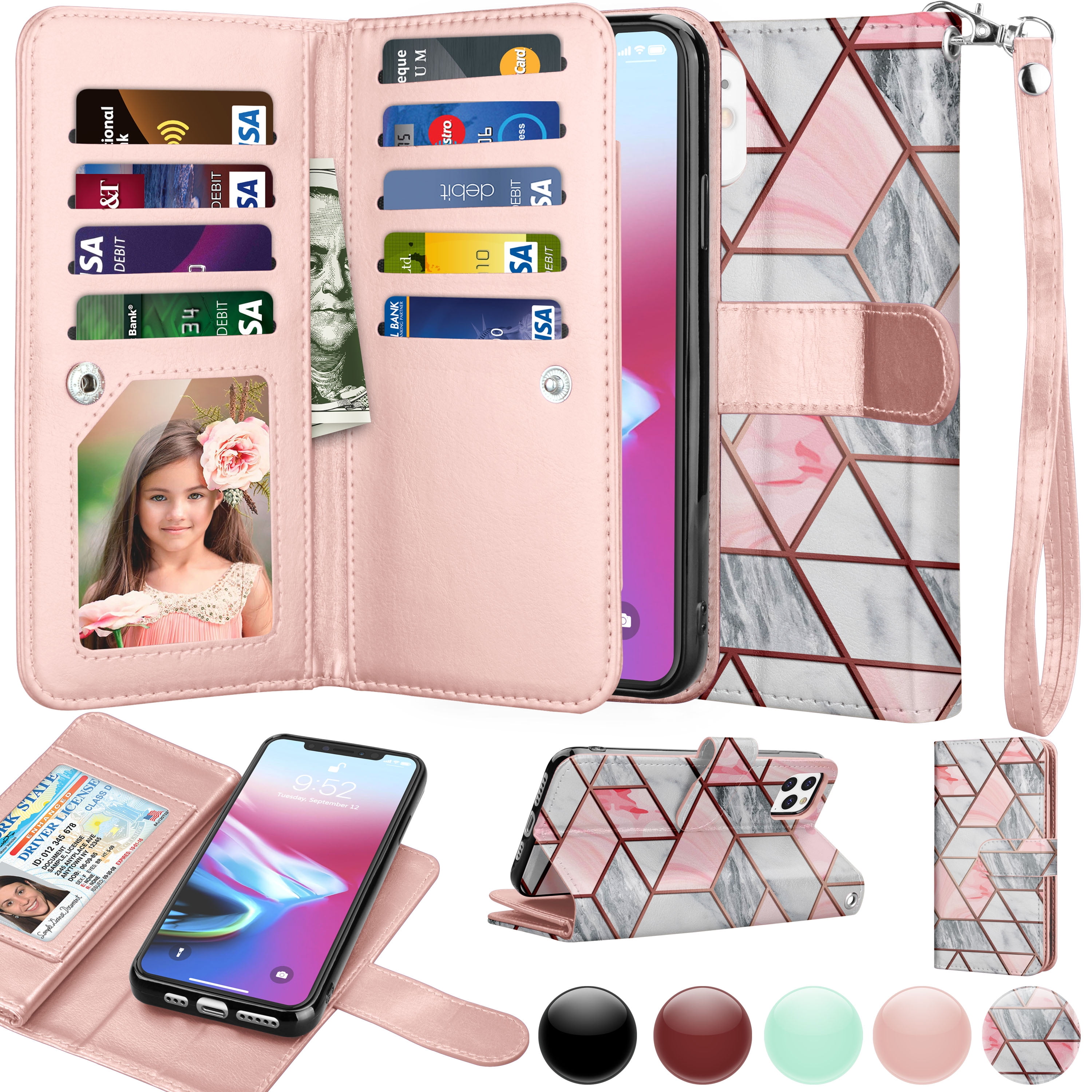 Njjex PU Magnet Stand Leather WalletCell Phone Case for iPhone 11 ...