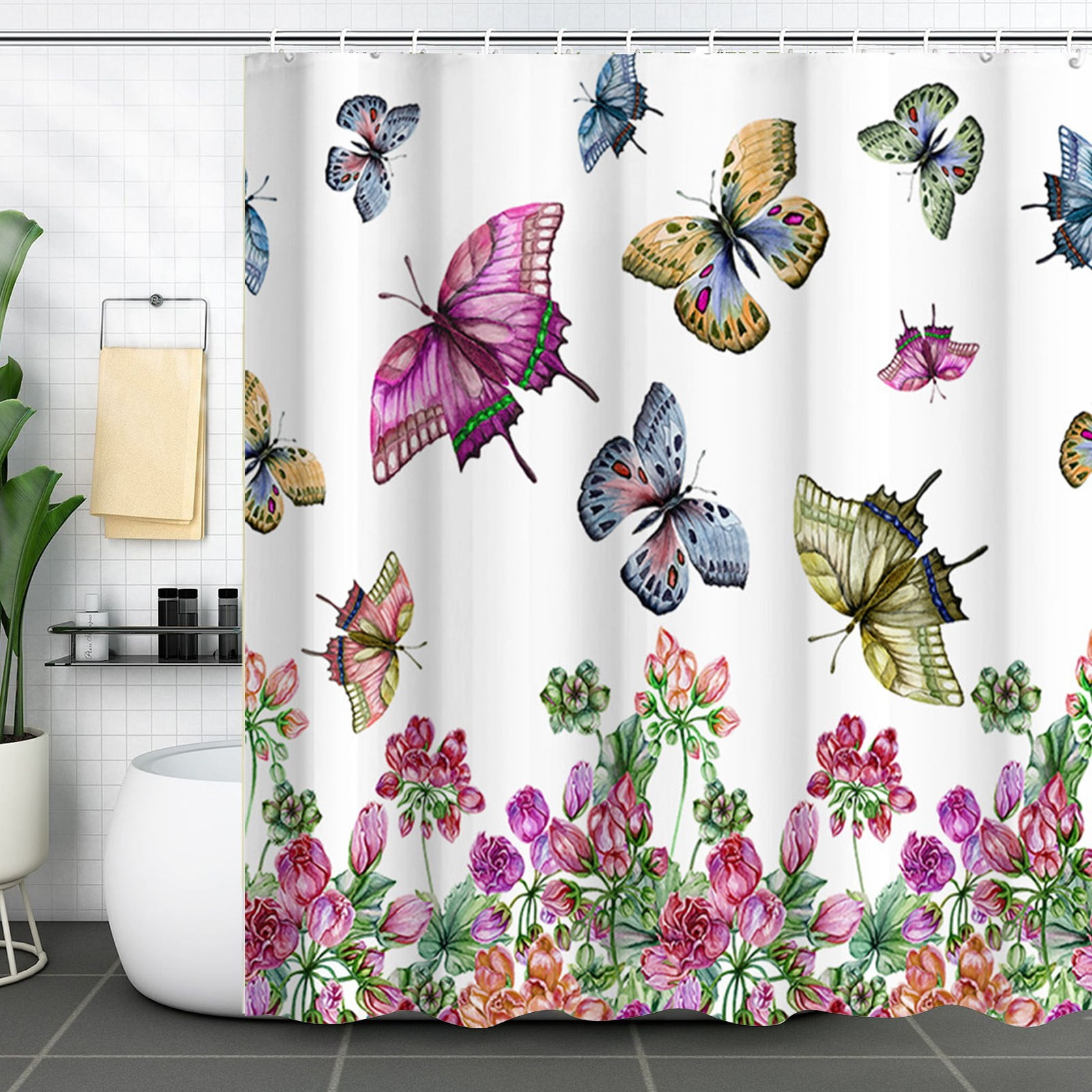Njoeus 6Ft Printed Shower Curtain, With 12 Grommets, Can Waterproof ...
