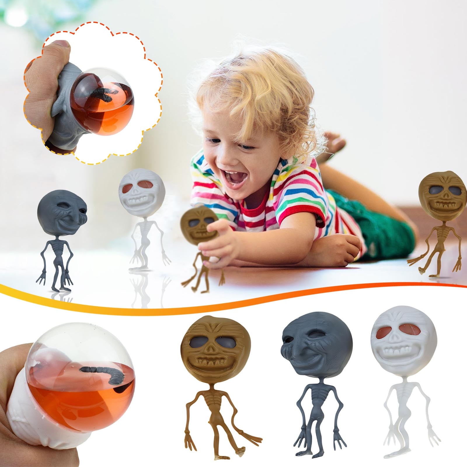 Njoeus Alien Stress Ball- Soft Squishy Fidget Toy for Adults, Sci-Fi ...